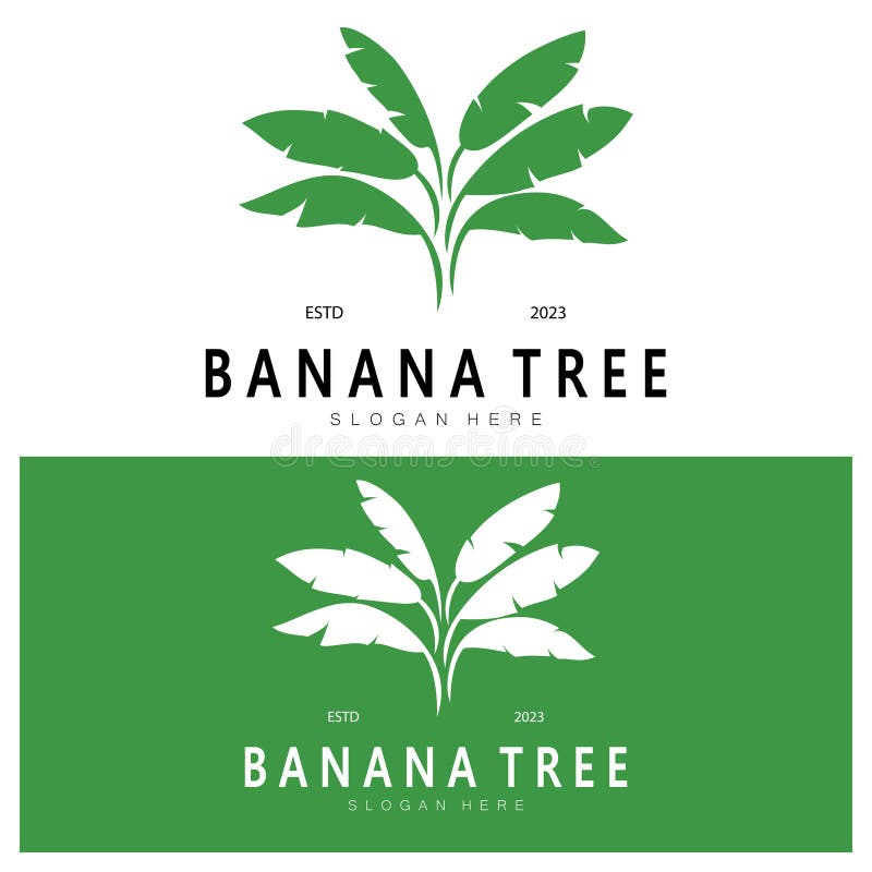 Simple Silhouette Banana Tree Logo. Flat Design Vector Stock Vector ...