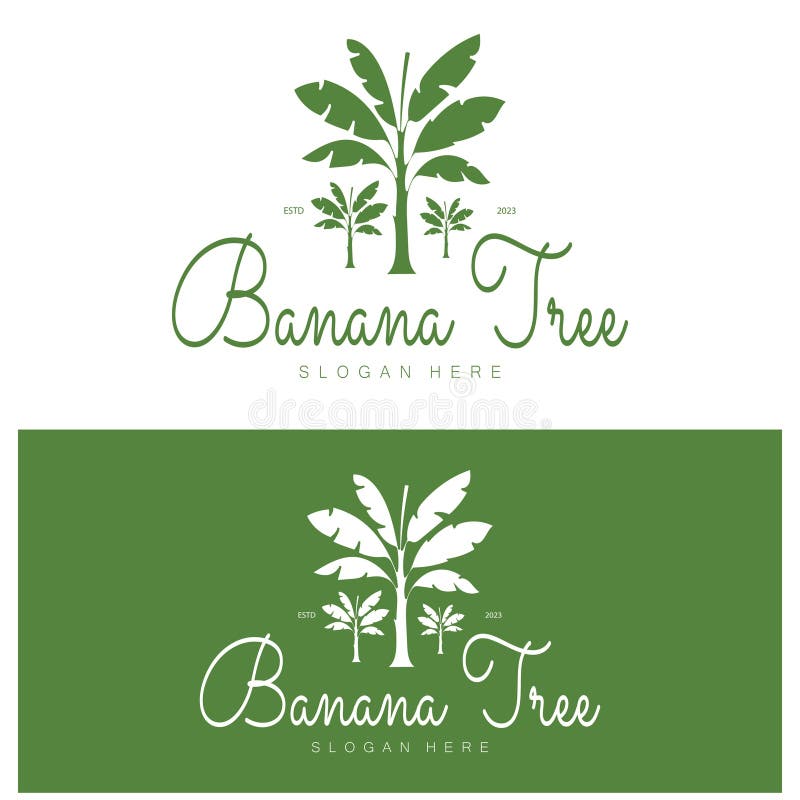 Simple Silhouette Banana Tree Logo. Flat Design Vector Stock Vector ...