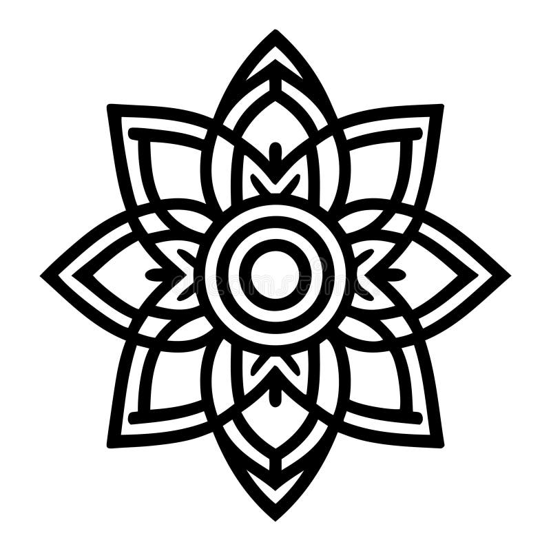 Simple Silhouette Mandala Vector Design Stock Illustration ...