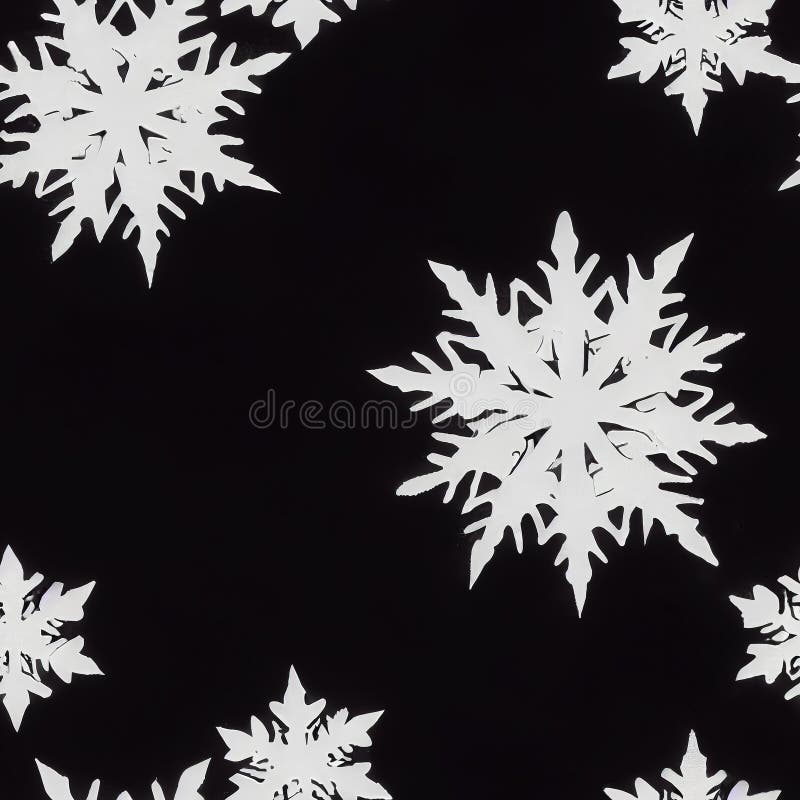 Simple Silhouette Snowflake Illustration with White Art, Ai Generated ...