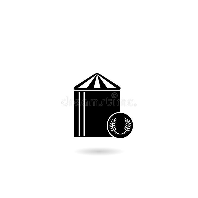 Simple Silo Icon with Shadow Stock Vector - Illustration of black ...