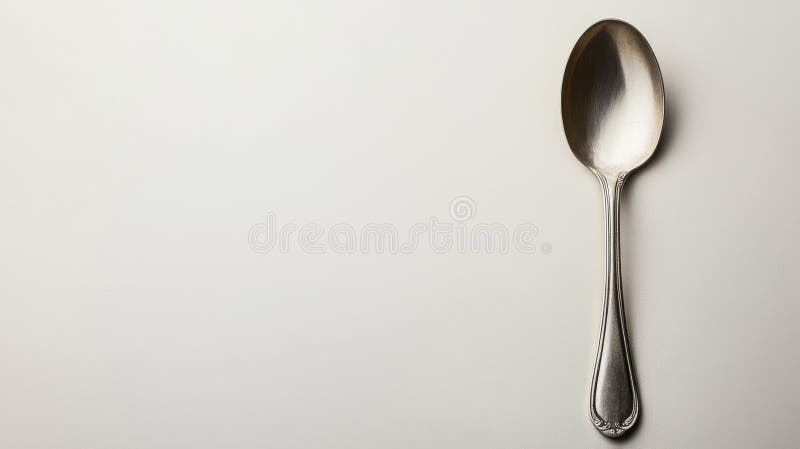 Simple Silver Spoon on a Plain Background Stock Photo - Image of ...