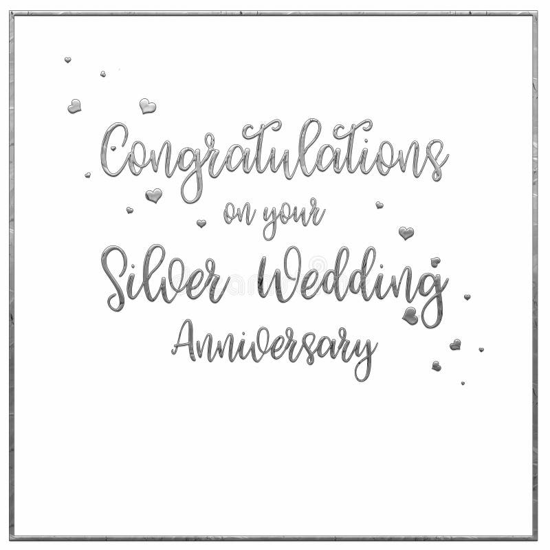 Simple, Silver Wedding Anniversary Card Stock Illustration ... Simple, Silver Wedding Anniversary Card Stock Illustration ...