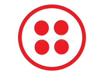 A Simple Simplified Outline Symbol Shape of a Red Button White Backdrop ...