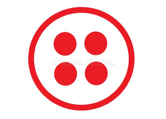 A Simple Simplified Outline Symbol Shape of a Red Button White Backdrop ...