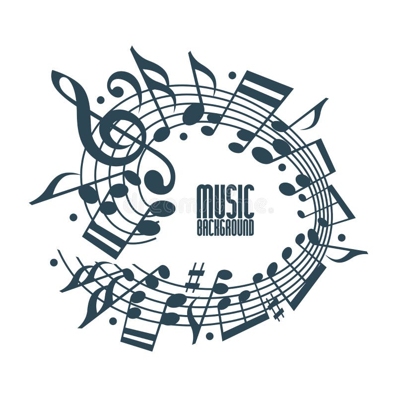 Simple Single Color Music Background Composition Stock Illustrations ...