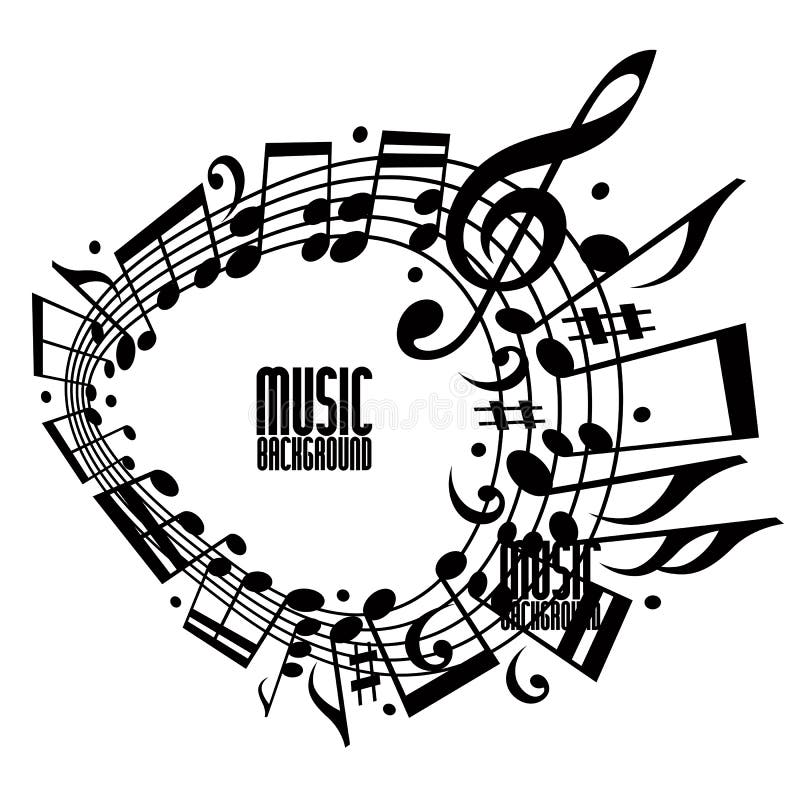 Simple Music Background with Notes and Clef. Stock Vector ...