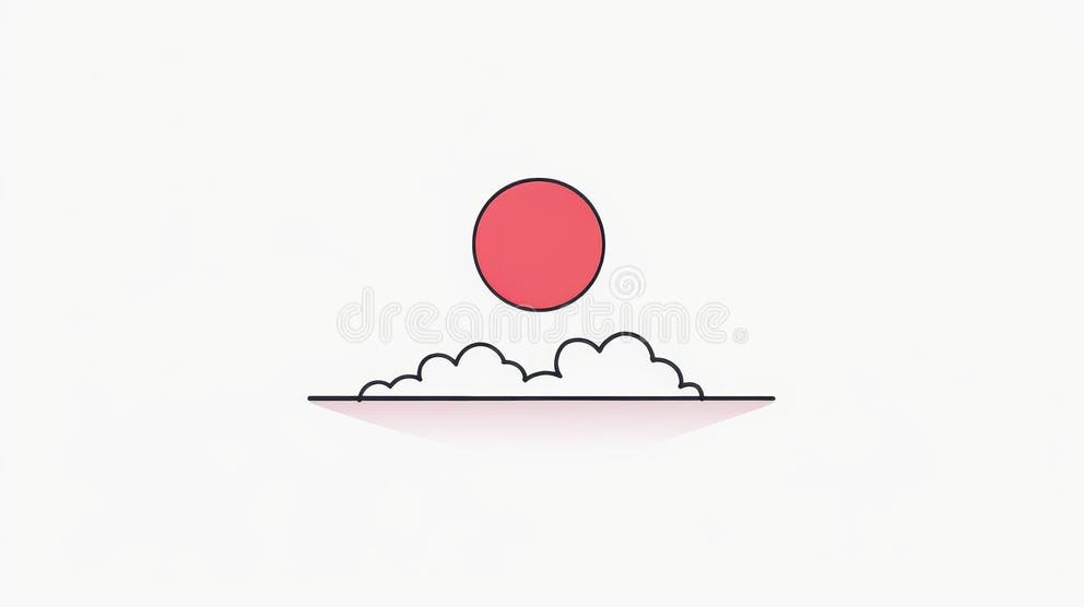 Simple Singleline Drawing of a Sunny Cloud Stock Illustration ...