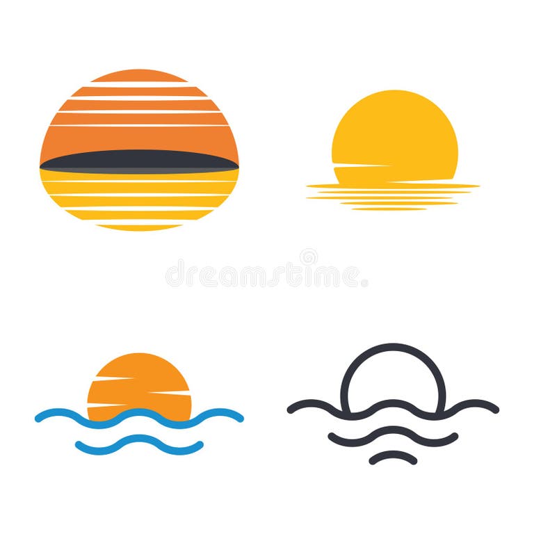 Simple Sinset Logo Template Icon Stock Vector - Illustration of vector ...