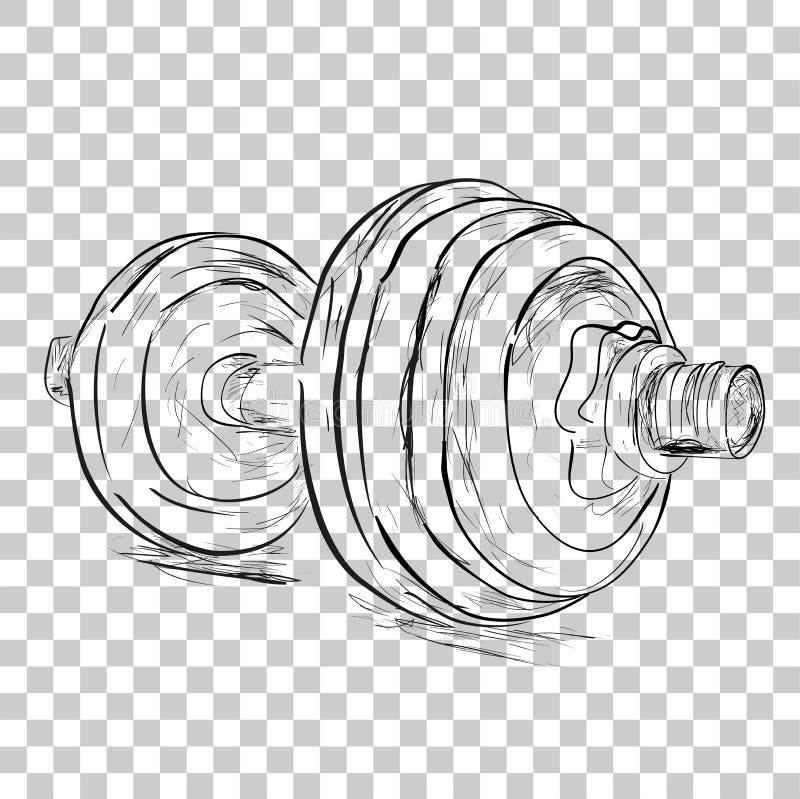 Simple Sketch of Dumbbell, at Transparent Effect Background Stock ...