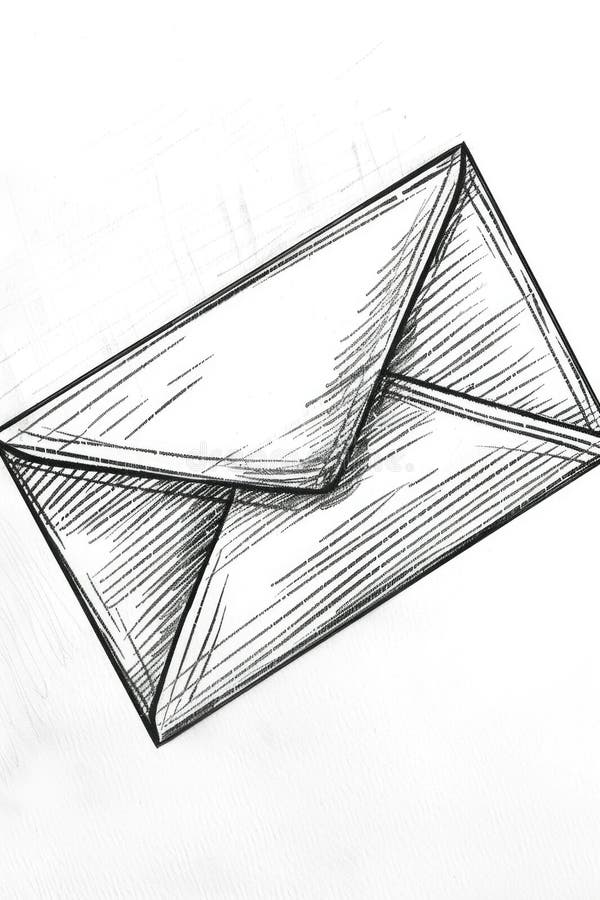A Simple Sketch of an Open Envelope, Suitable for Various Design ...