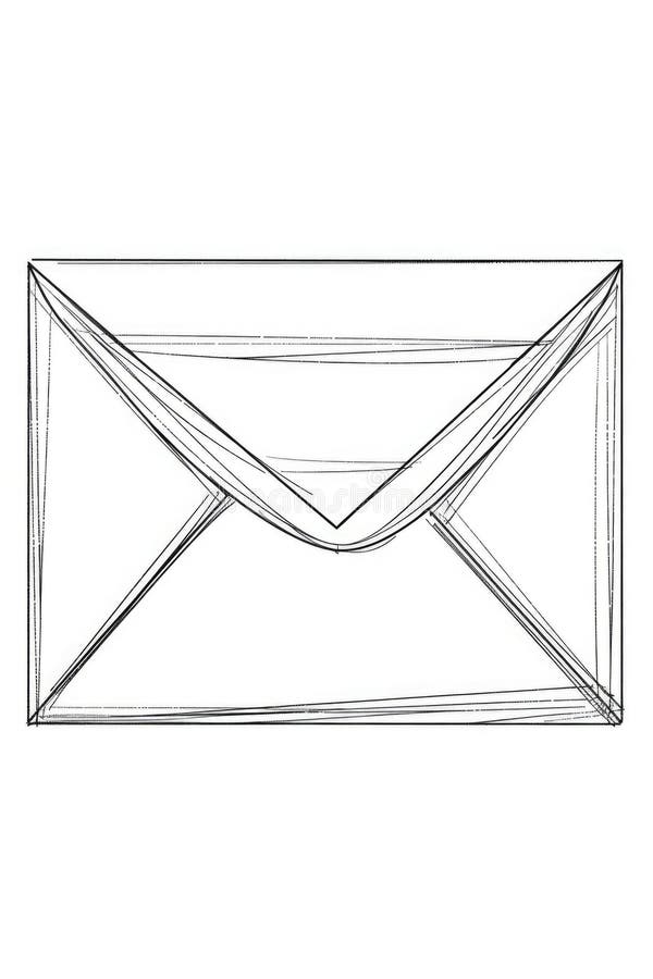 Simple Sketch of an Open Envelope, Useful for Business and ...