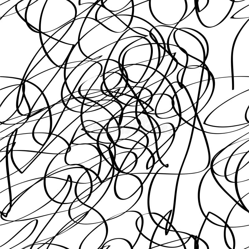 Simple Sketch Vetor Seamless Pattern Sbstact Scribble Stock Vector ...