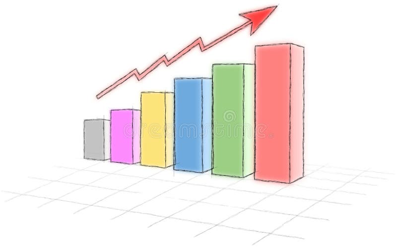 Simple Sketched Colored Progress Graph Stock Illustration ...