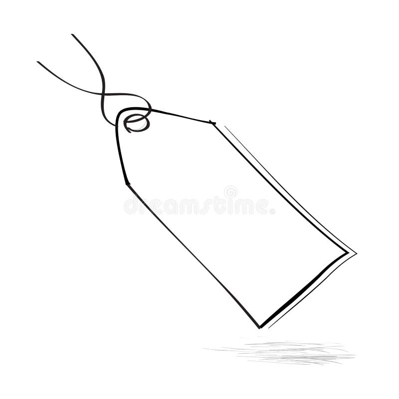 Simple Sketchy Blank Tag stock vector. Illustration of retail - 123224025