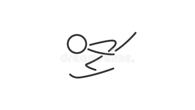 Simple Skier Created from Lines Stock Vector - Illustration of ...