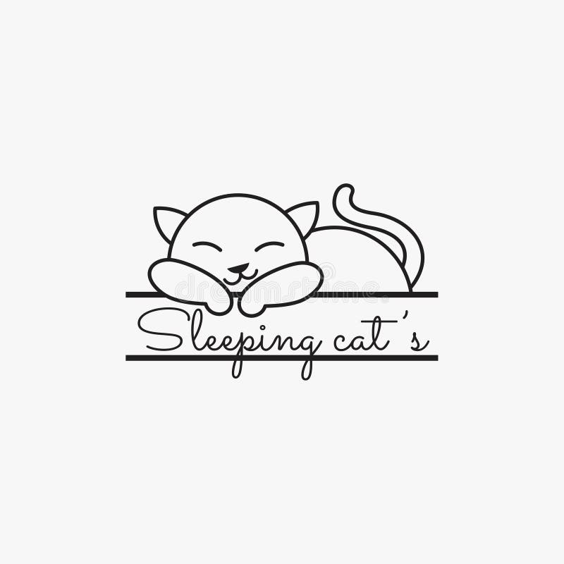 Sleep cat logo stock vector. Illustration of white, sleep - 230140977