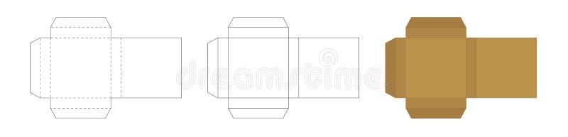 Simple Slim Square Paper Box Template, Trim Scheme To Make Package ...