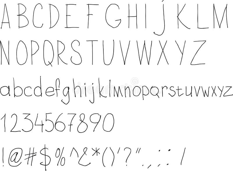 Simple sloppy handwriting stock vector. Illustration of text - 67213931