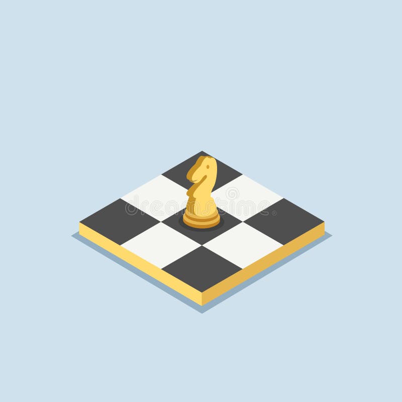 Simple Small Chess Board with Knight Pieces on the Middle of Board ...