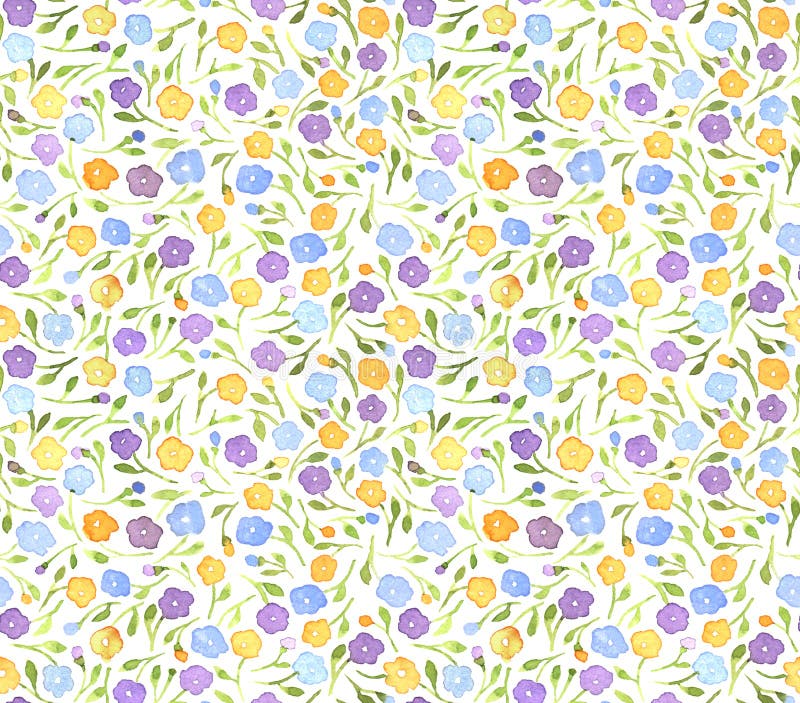 Simple Small Flowers Seamless Pattern Stock Illustration - Illustration ...