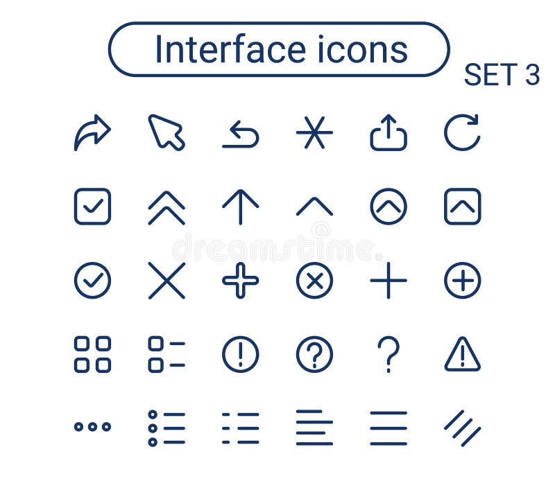 Simple Small Solid Icons Set. Rounded Mini Vector Icons. Pixel Perfect ...