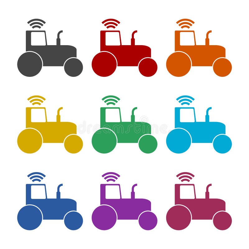Tractor Icon Sticker Symbol Design Isolated on White Background Stock ...