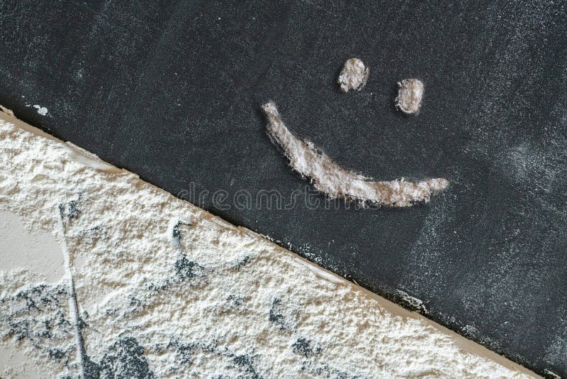 Simple Smile in the Flour. the Concept of the Happy Cooking Stock Image ...