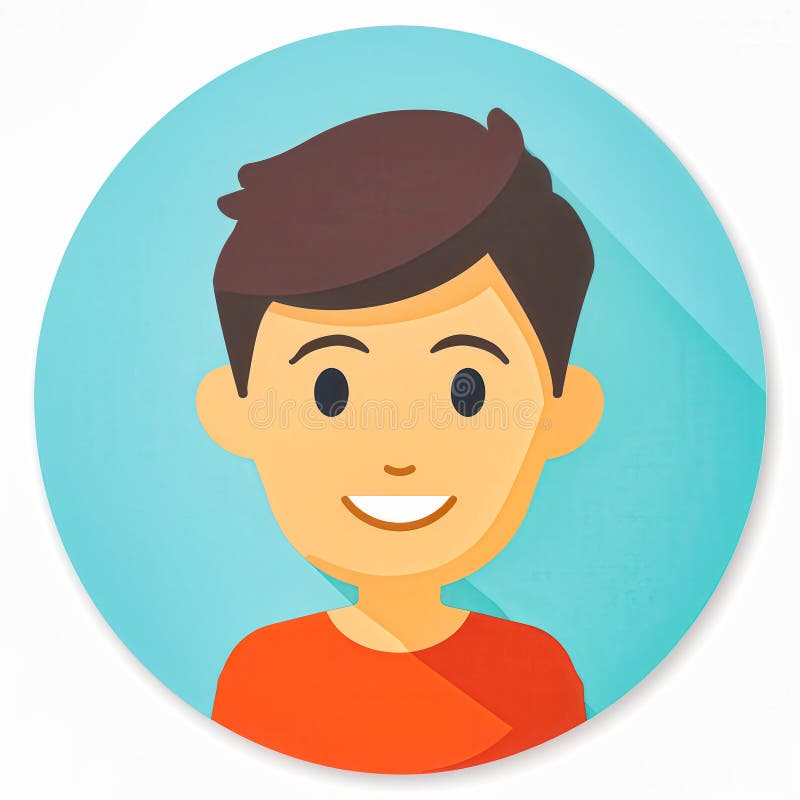 A Simple Smile, a Happy Man, Digital Portrait, Bright Red Background ...