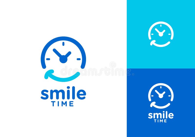 Simple Smile and Time Logo Design Vector Stock Vector - Illustration of ...