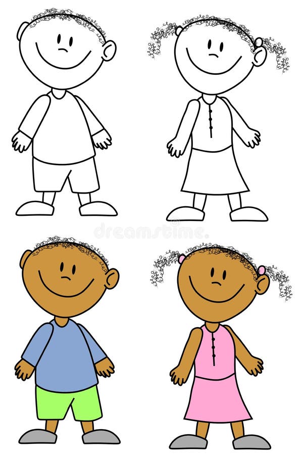 Simple Smiling Kids stock illustration. Illustration of simplistic ...
