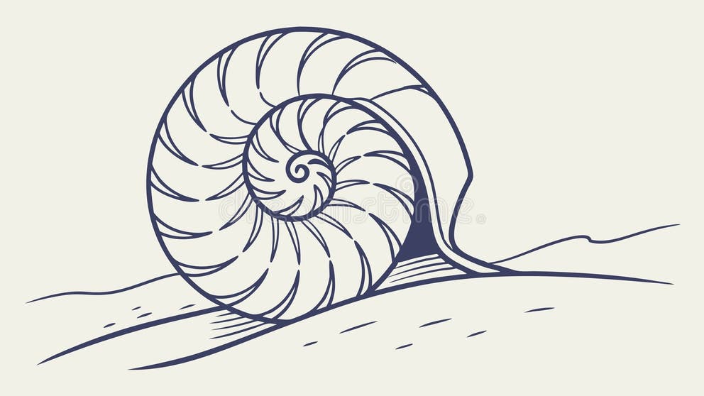 Simple Snail with Spiral Shell, Vector Design Generative AI Stock ...