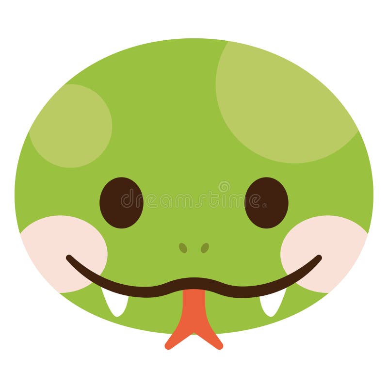Simple Snake Face Vector Illustration Stock Illustration - Illustration ...