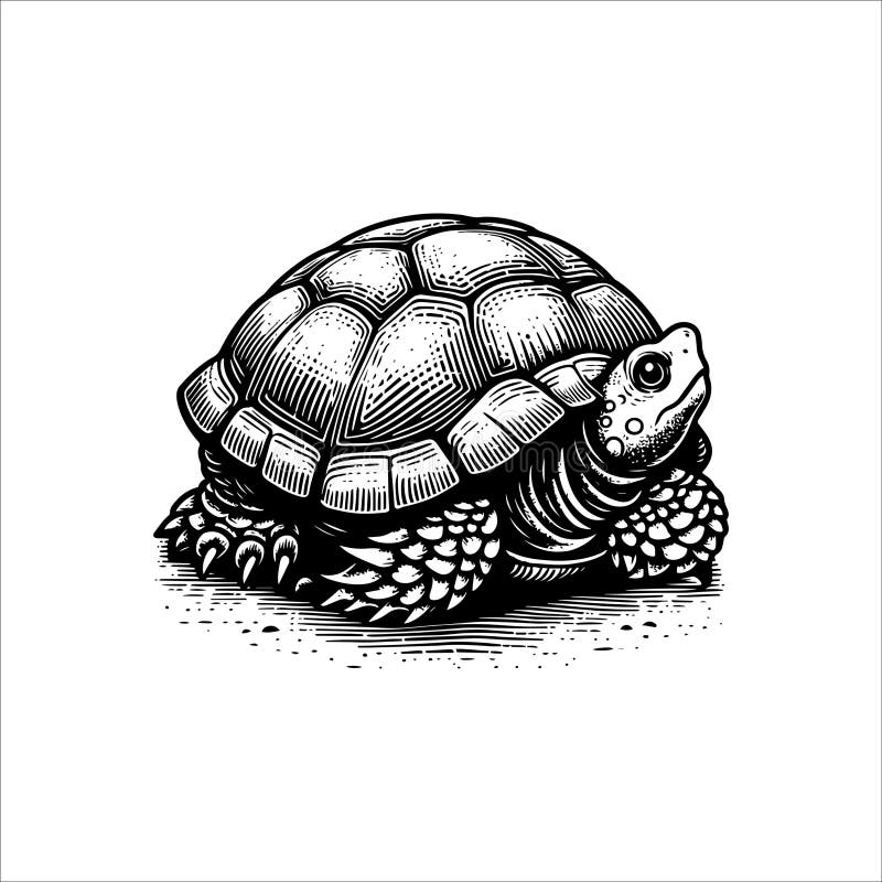 Snapping Turtle Side View Vintage Retro Logo Style Icon. Stock Vector ...