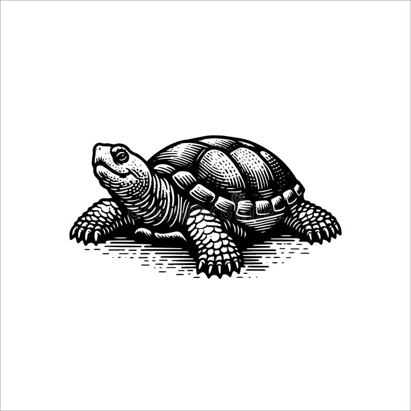 Snapping Turtle Side View Vintage Retro Logo Style Icon. Stock Vector ...