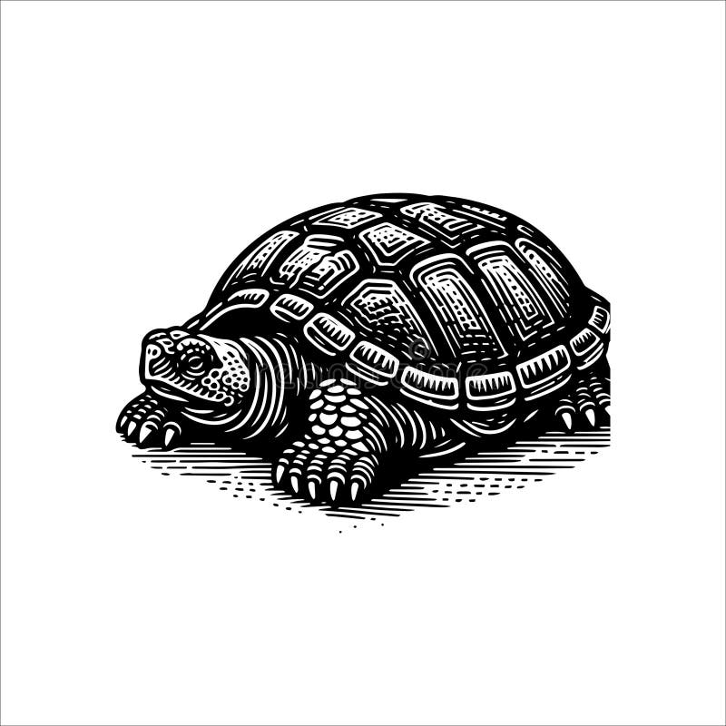 Snapping Turtle Side View Vintage Retro Logo Style Icon. Stock Vector ...