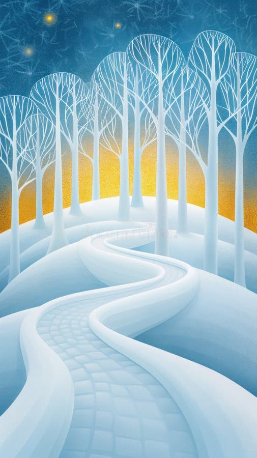 A Simple Snow-covered Path Winding through a Forest of Lightly ...