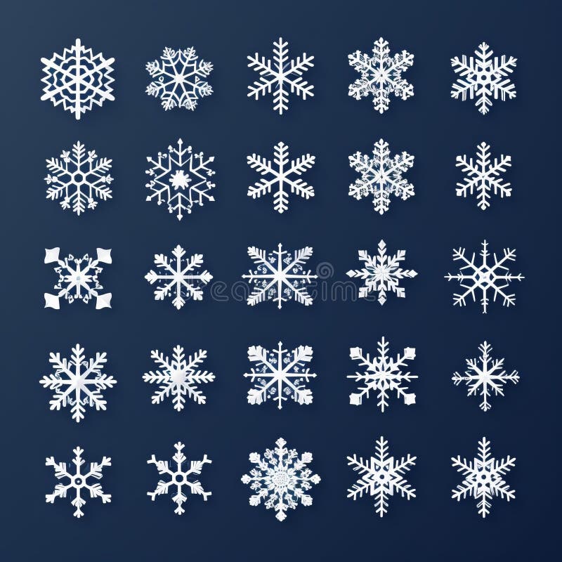 Navy Blue Simple Snowflake