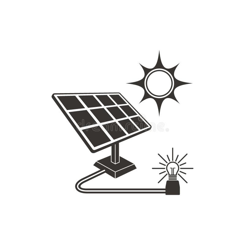Simple solar panel stock illustration. Illustration of gogreen - 216377367