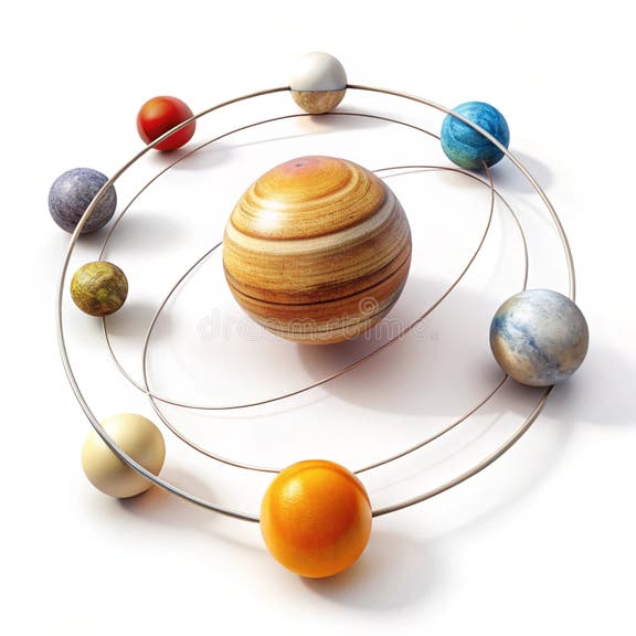 Simple Solar System Orbit stock illustration. Illustration of white ...