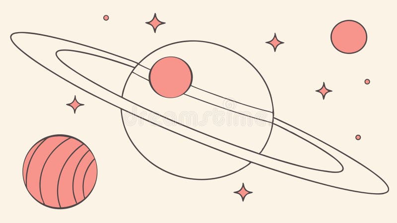 Simple Solar System with Planets and Stars Vector, Vector Design ...