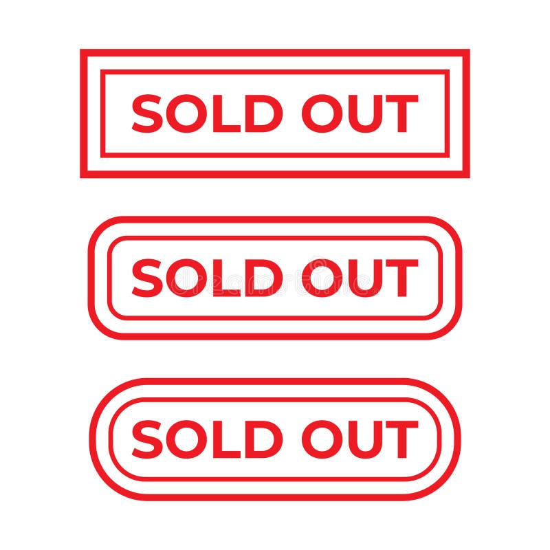 Simple Sold Out Set Vector Illustration for Store Stock Vector ...