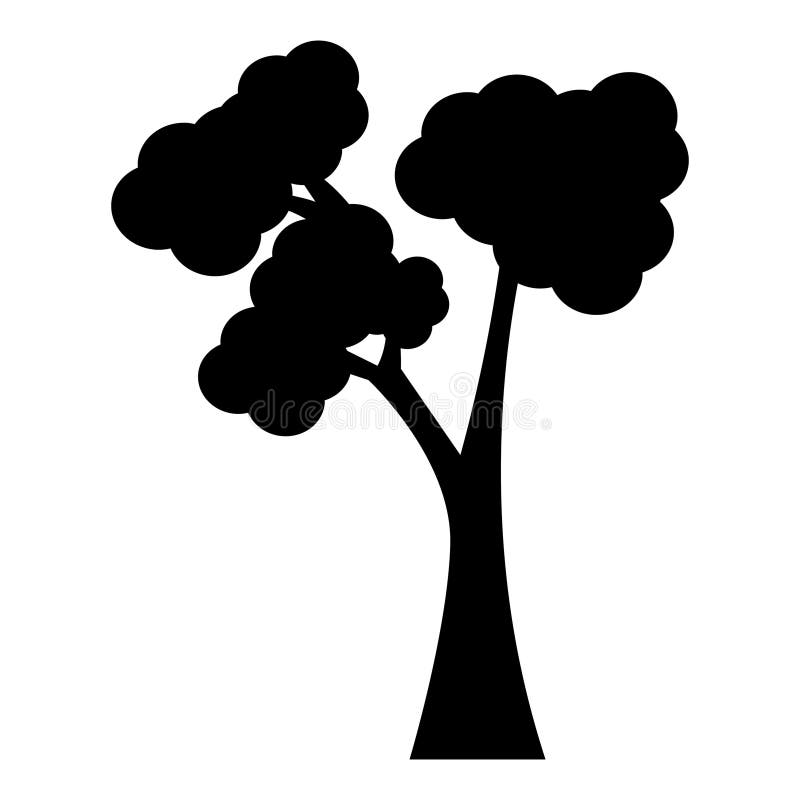 Simple Solid Tree Vector a Minimalist Black and White Stock Vector ...