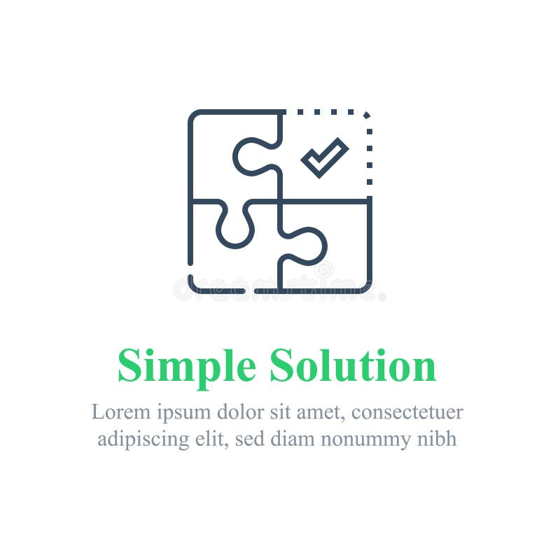 Simple Solution Concept, Puzzle Combination, Jigsaw Pieces Stock Vector ...