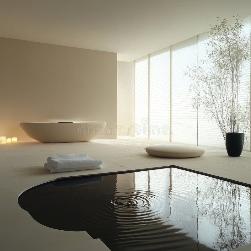 Simple Spa Environment with a Minimalist Design for Tranquility. Stock ...