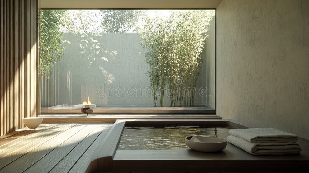 Simple Spa Experience with a Minimalist Approach. Stock Illustration ...