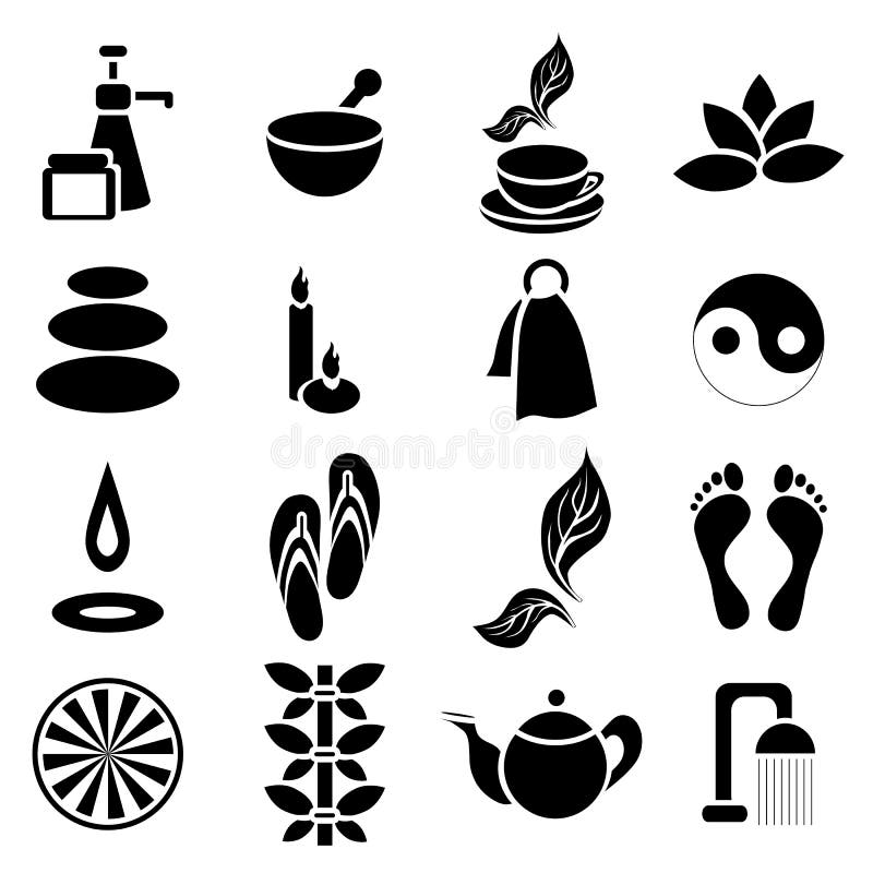 Spa Icons Set, Simple Style Stock Illustration - Illustration of ...