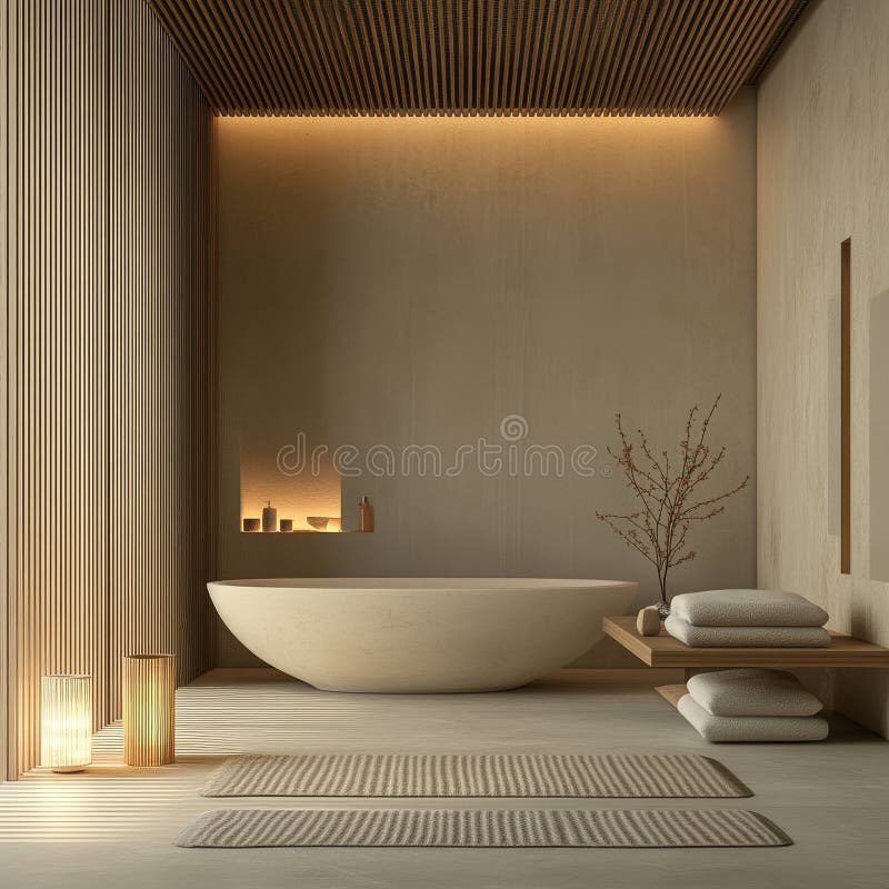Simple Spa Scene with a Minimalist Design for Relaxation. Stock ...