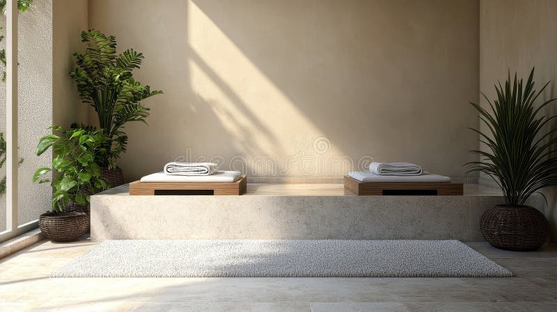 Simple Spa Setup with a Minimalist Approach To Tranquility. Stock ...