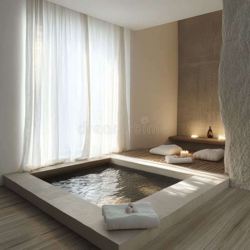 Simple Spa Setup with a Minimalist Touch for Tranquility. Stock ...